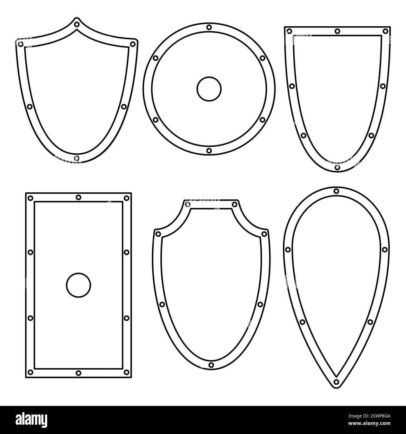 Contour illustration of the ancient shield set Stock Vector Image & Art ...