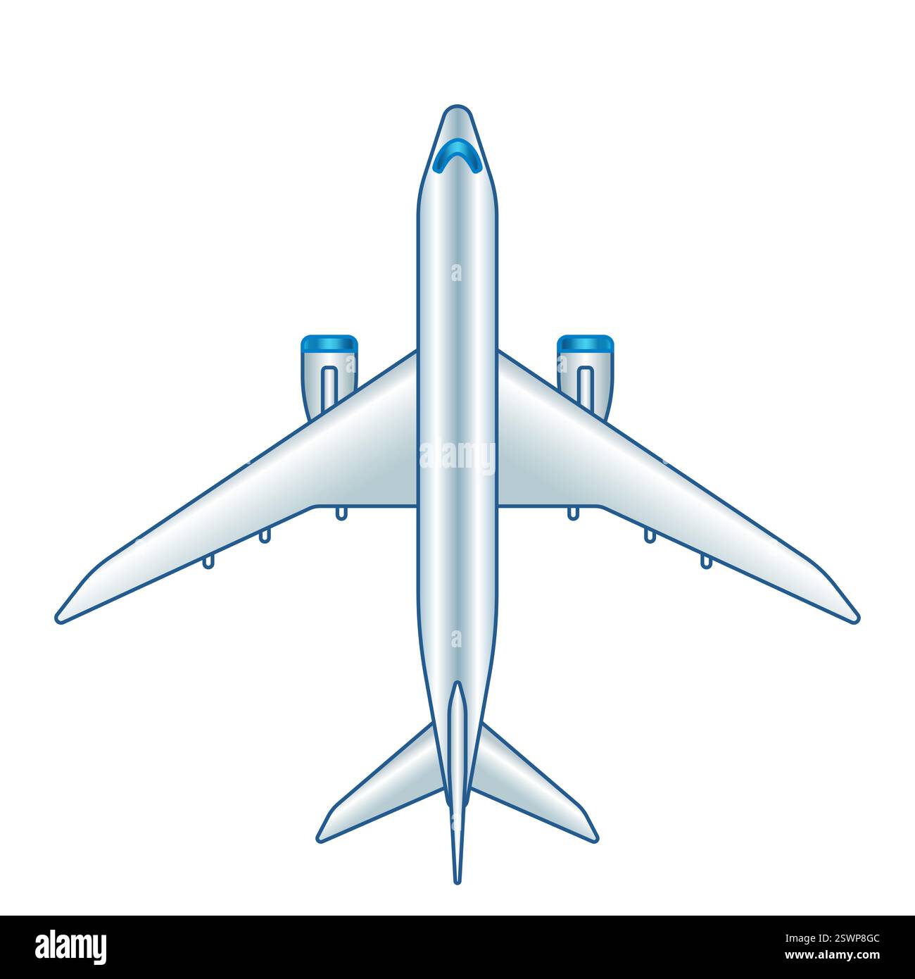 Illustration of a twin-engine passenger aircraft Stock Vector Image ...