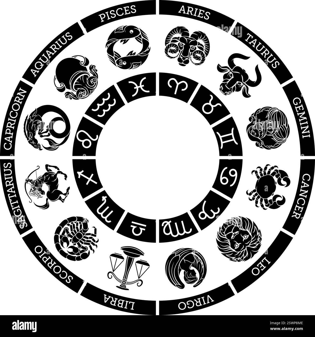 Horoscope zodiac astrology star signs icon set Stock Vector Image & Art - Alamy