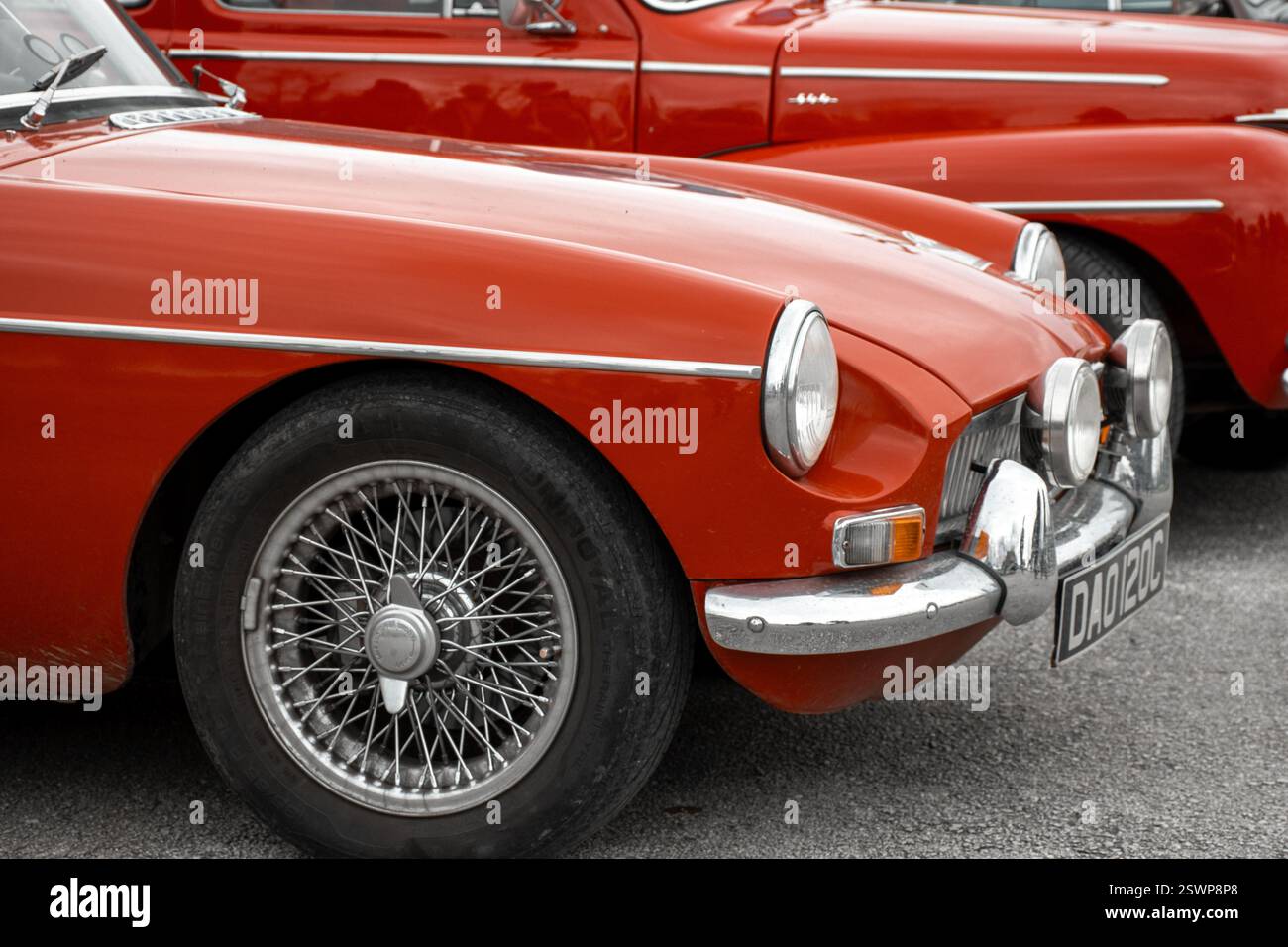 corfu, corfu, Greece. February 16, 2025: Classic Red MG Sports Car ...
