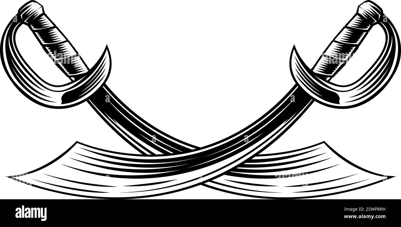 Crossed Pirate Scimitar Cutlass Saber Swords Stock Vector Image & Art ...