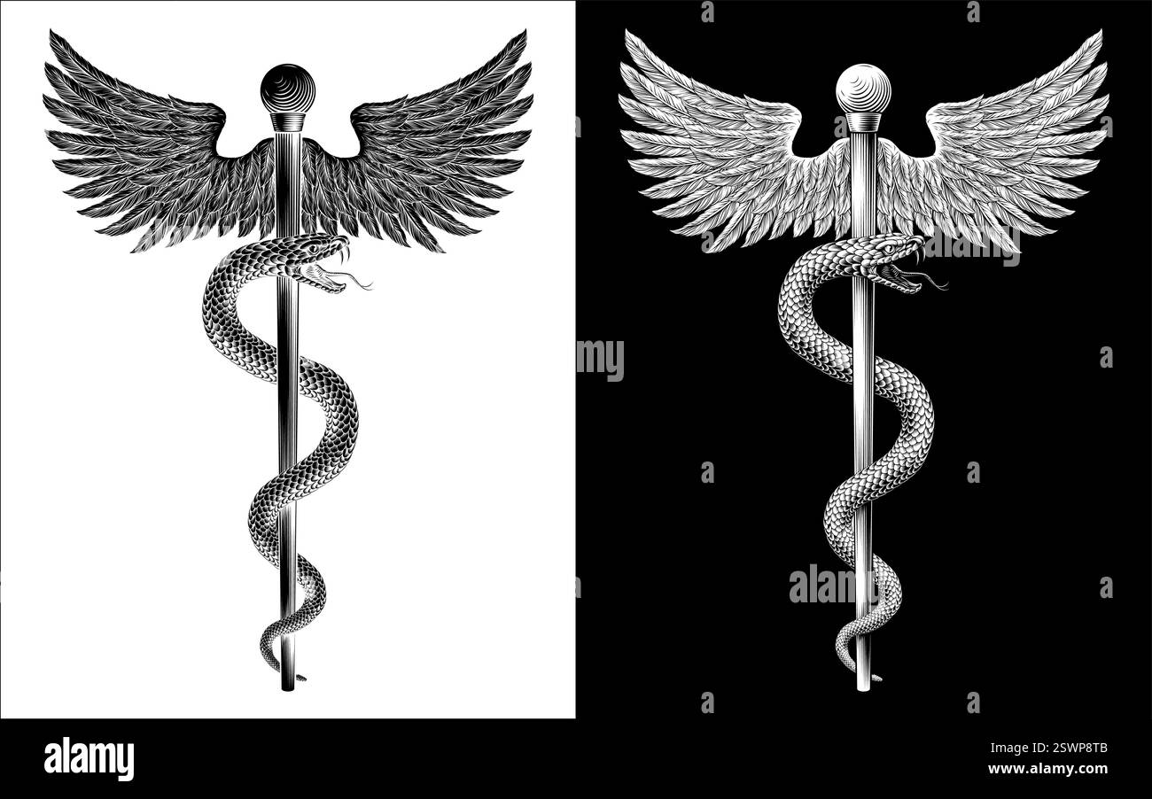 Rod of Asclepius Caduceus Medical Doctor Symbol Stock Vector Image ...