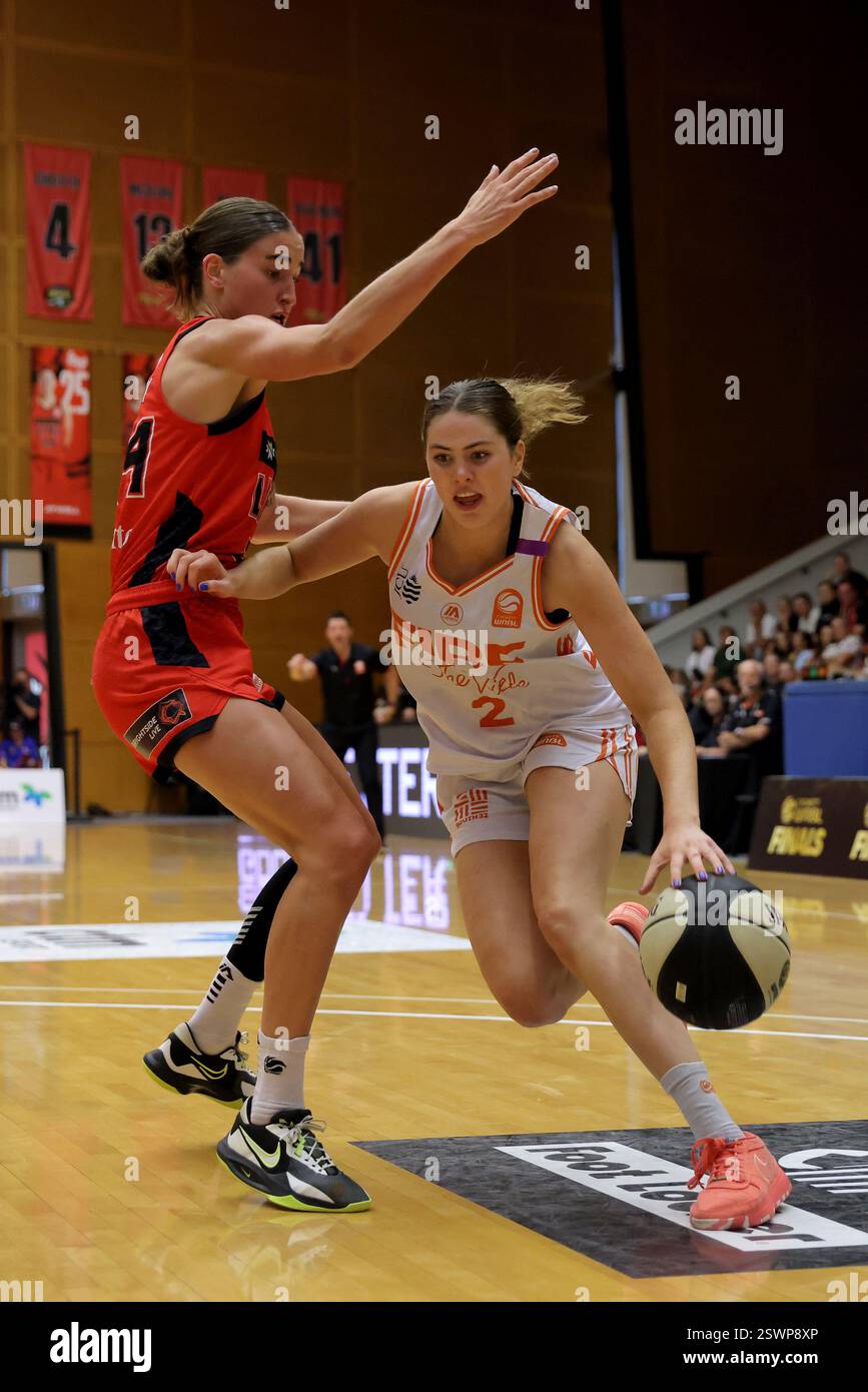 Perth, Australia. 22nd Feb, 2025. Saffron Shiels of the Fire drives ...