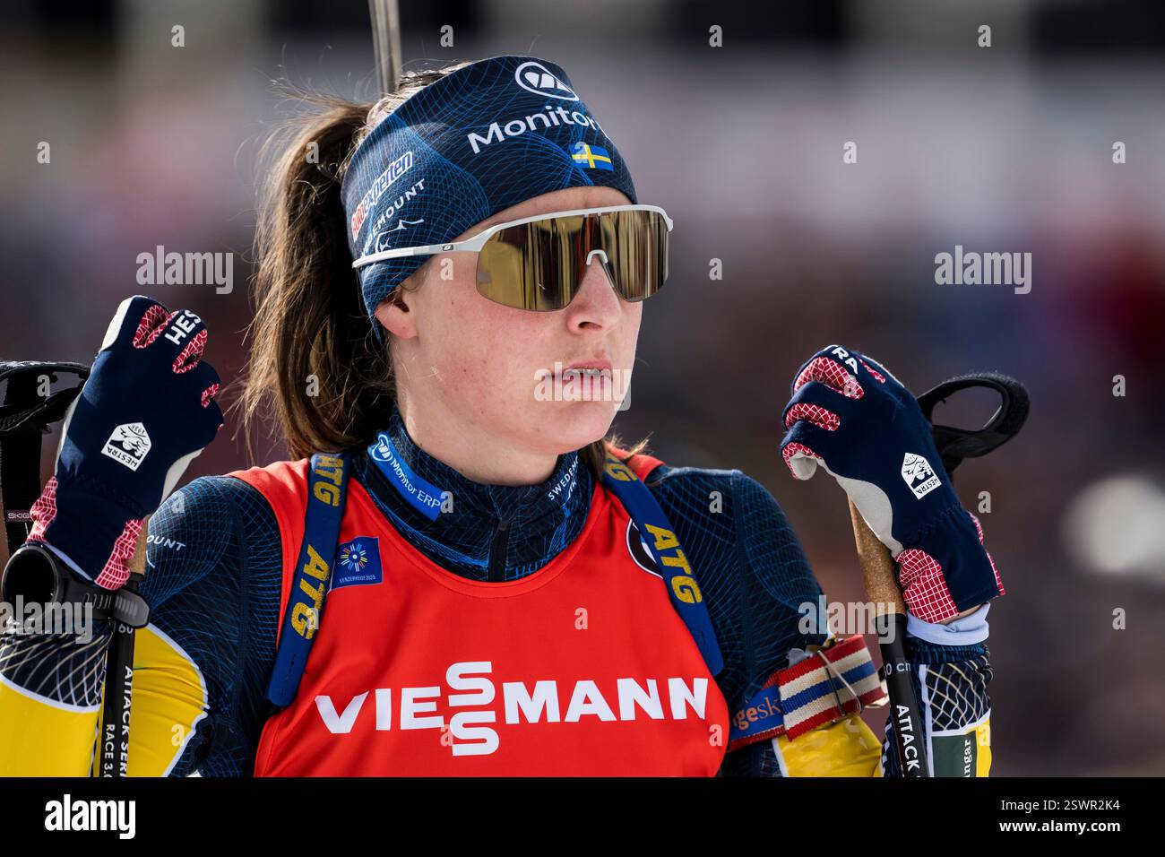 Ella Halvarsson of, Sweden. , . during zeroing ahead of women's 4 x 6 ...