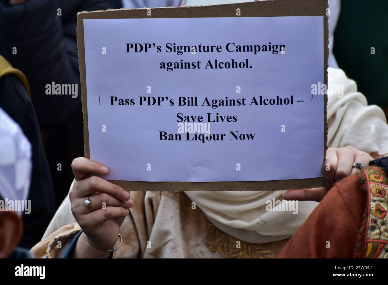 A supporter of The Jammu and Kashmir Peoples Democratic Party (PDP ...