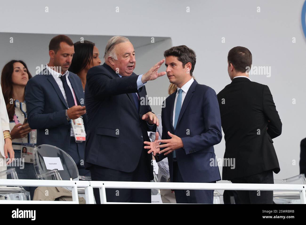 July 26th, 2024 - Paris, France: Gabriel Attal attends the Opening ...