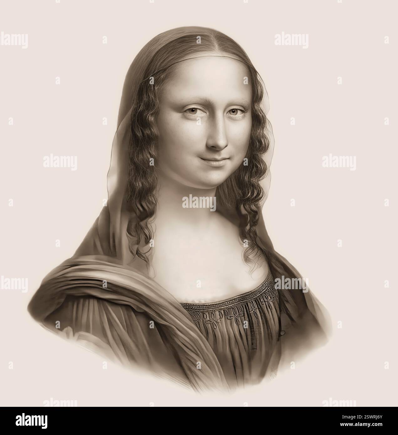 Illustration after the painting la Gioconda, Mona Lisa by Leonardo da ...