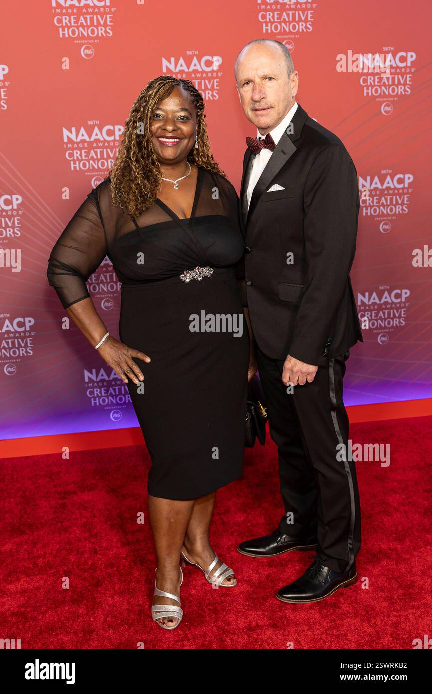 Los Angeles, USA. 21st Feb, 2025. Bianca Vobecky and Peter Vobecky attend the arrivals of the ...