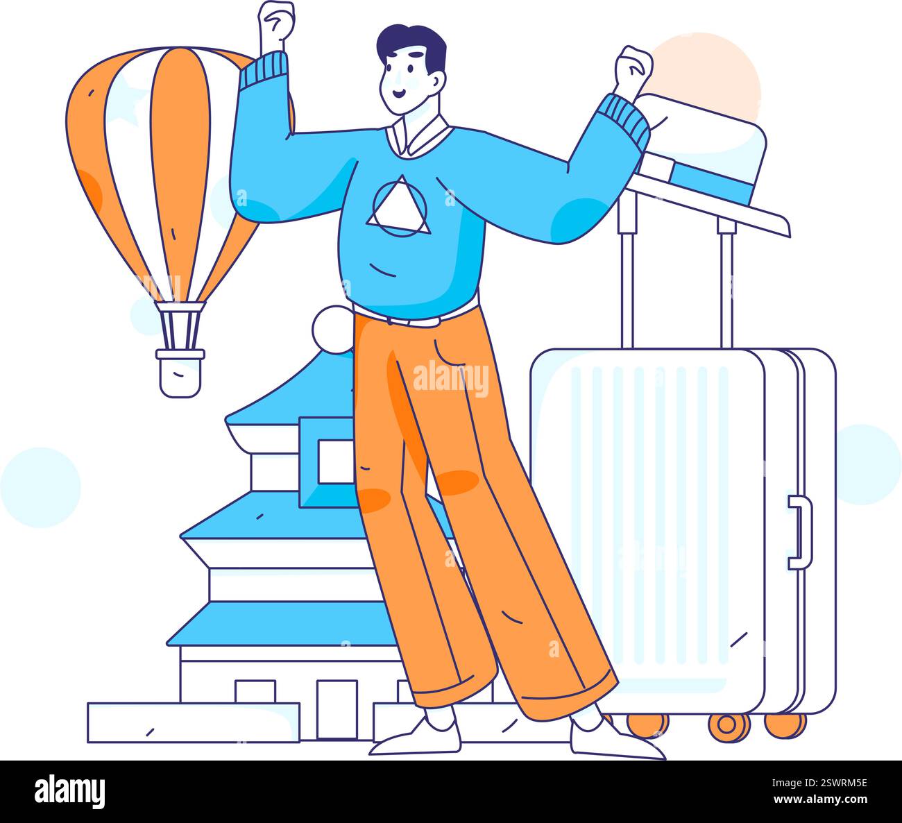Holiday travel travel characters internet background vector hand drawn ...