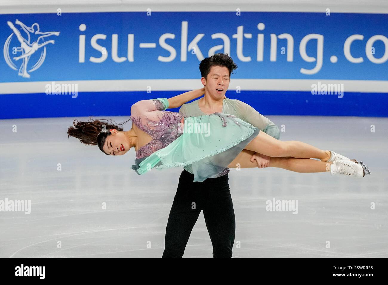 Xiao Zixi and He Linghao of China performs during the ice dance free ...