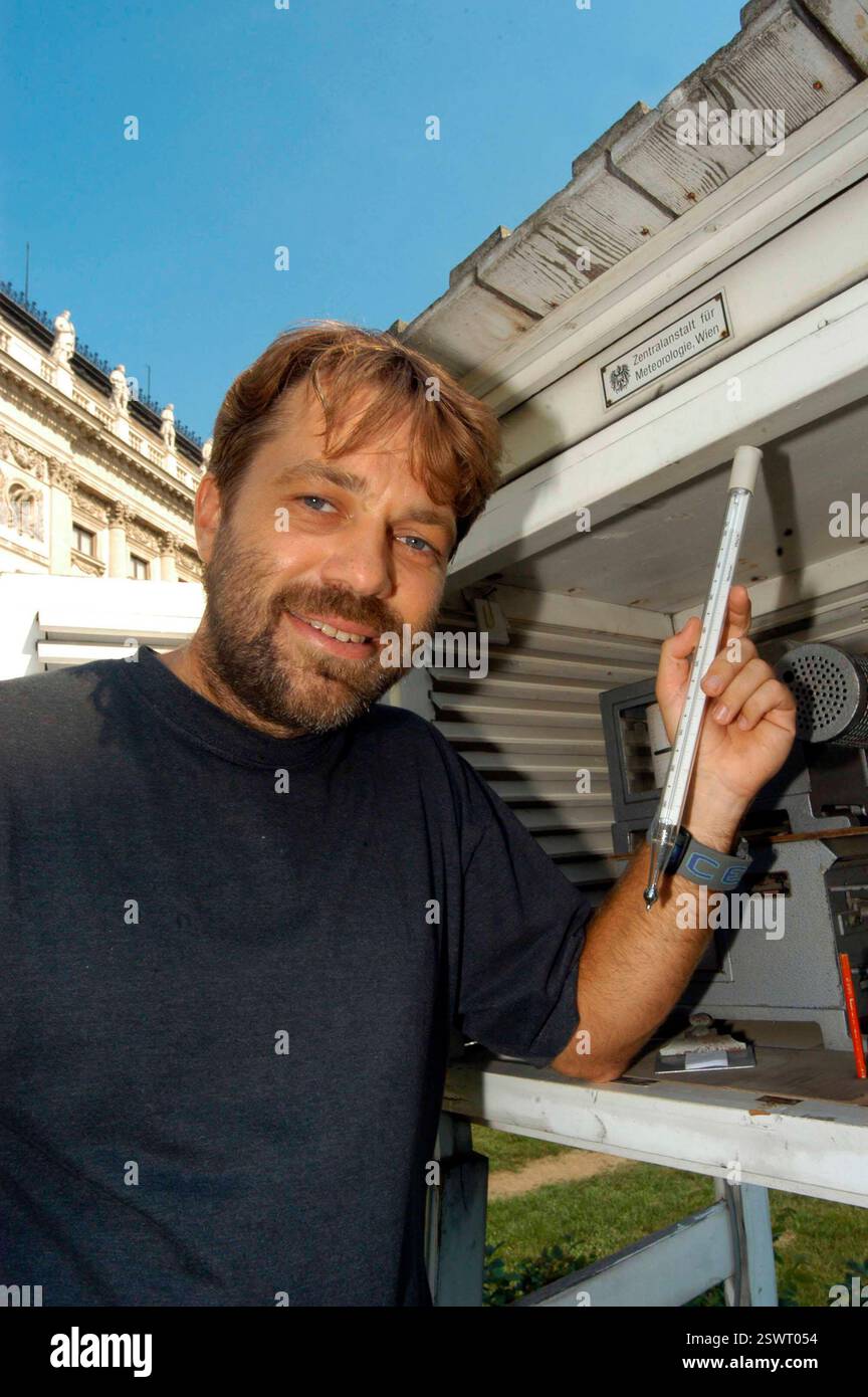 weather station with different measuring instruments, observing weather ...