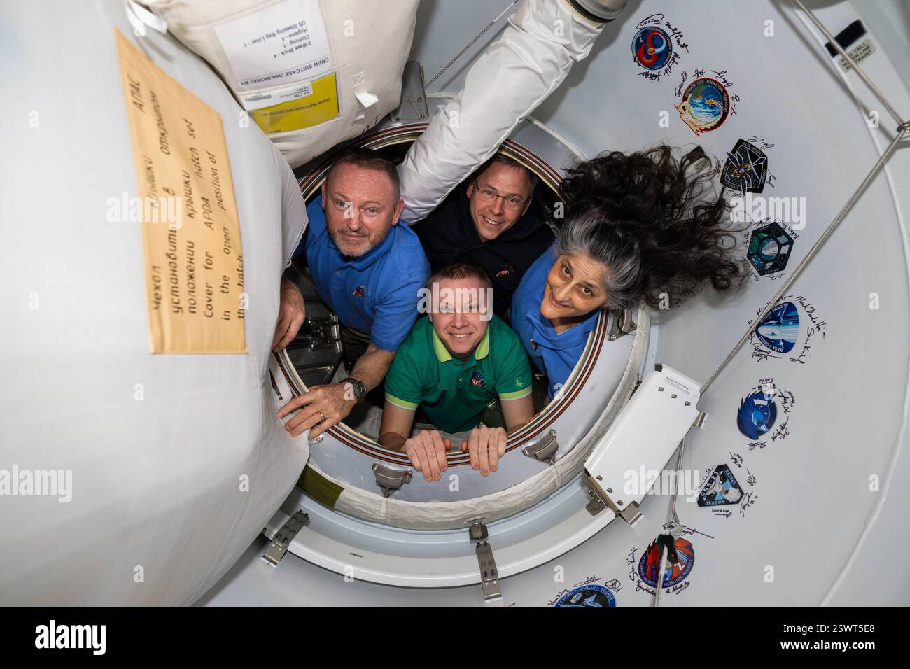 ISS - 19 February 2025 - NASA's SpaceX Crew-9 members pose together for ...