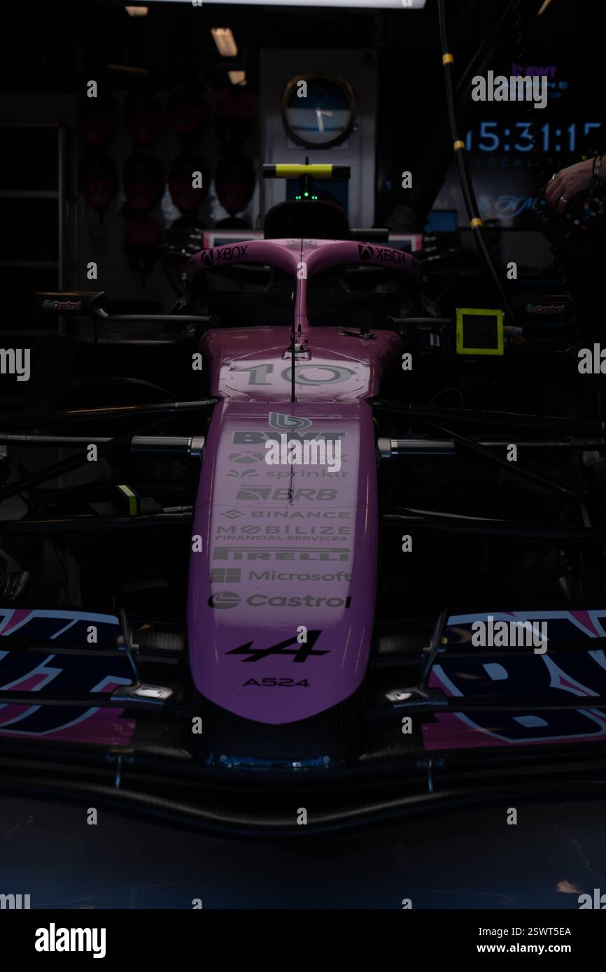 Pierre Gasly's car number 10, in the BWT Alpine garage during the ...