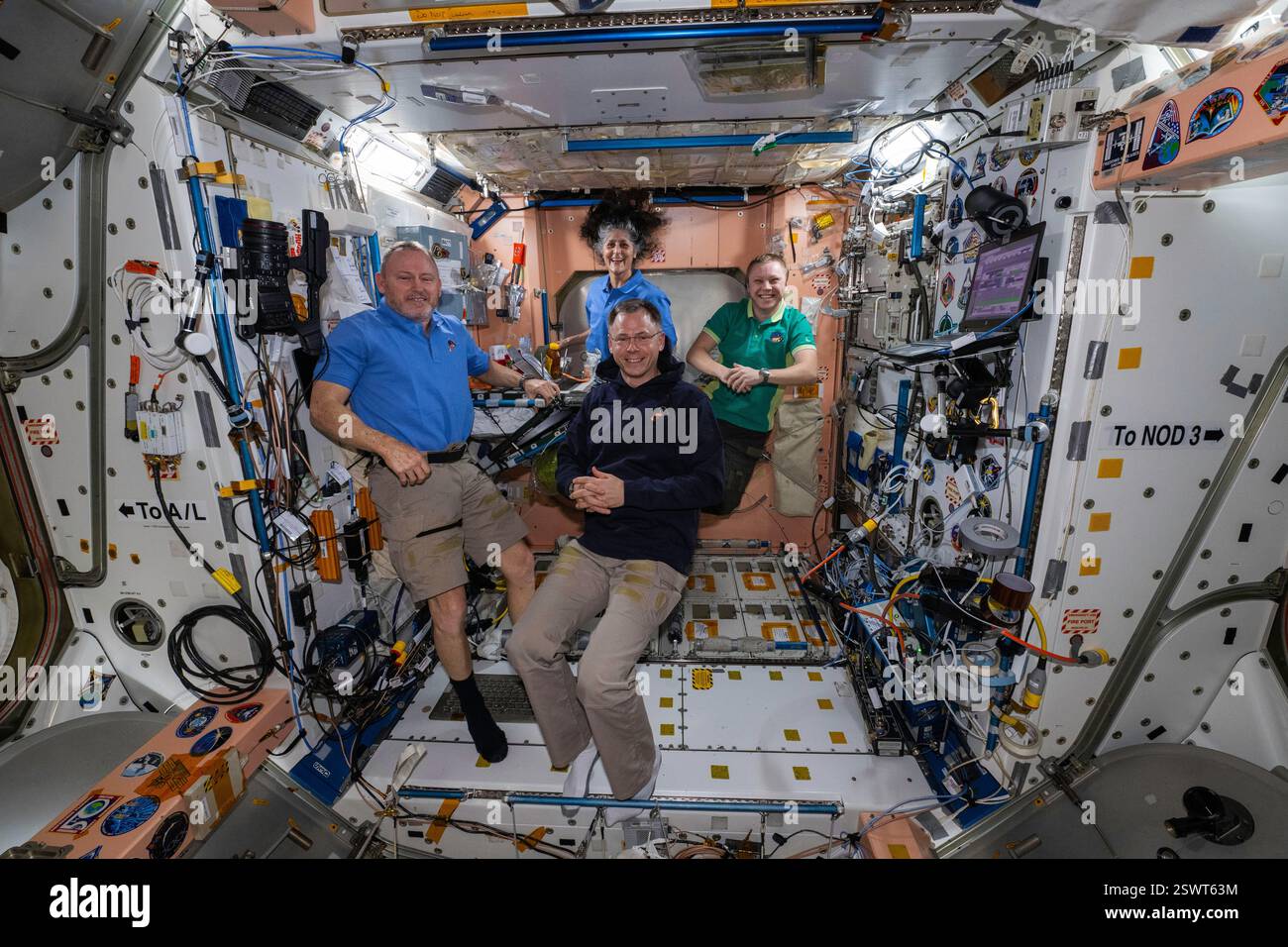 ISS - 19 February 2025 - NASA's SpaceX Crew-9 members pose together for ...