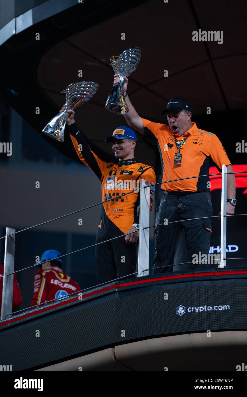Lando Norris of Mclaren, winner of the 2024 Abu Dhabi Grand Prix on the ...