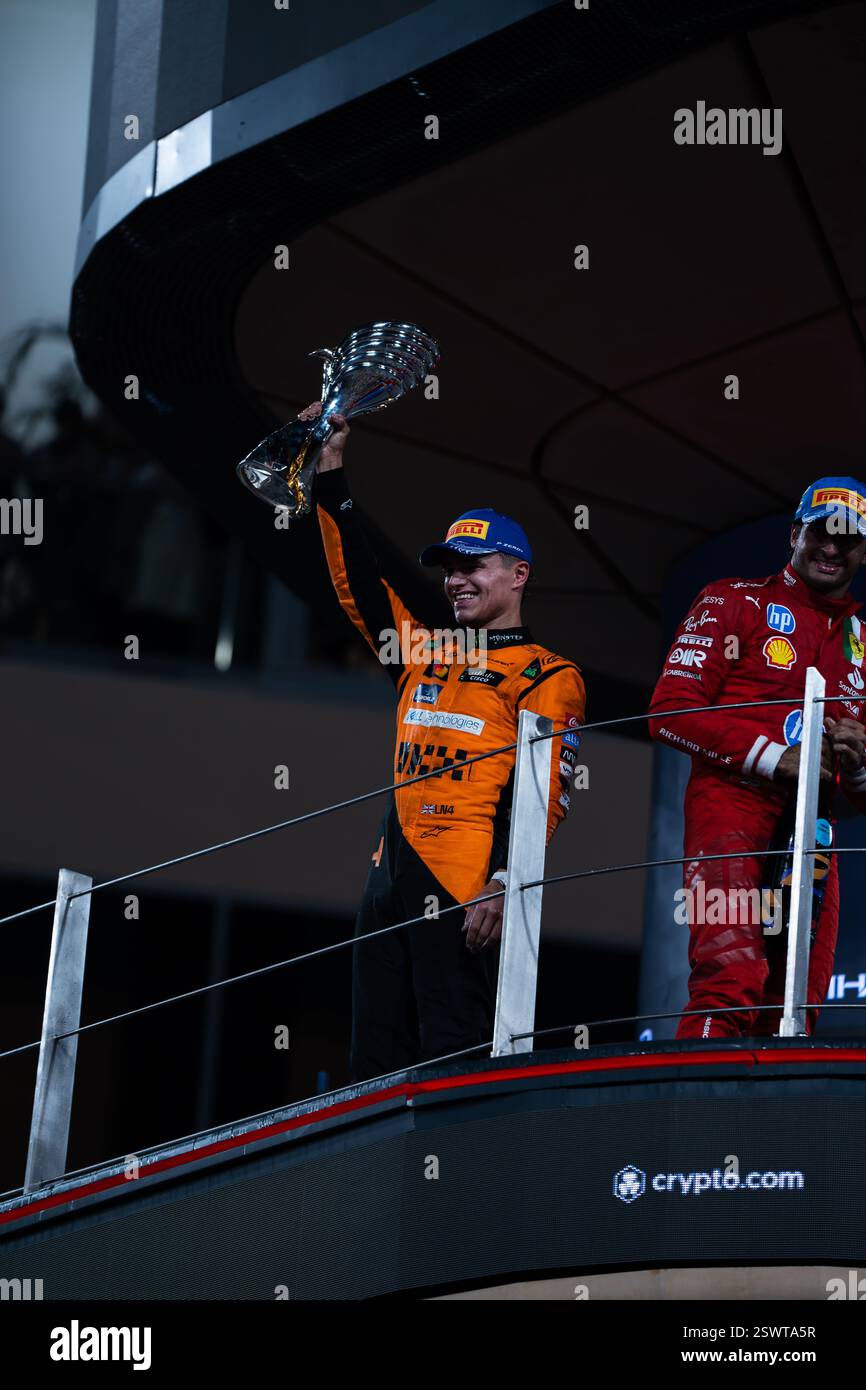 Lando Norris of Mclaren, winner of the 2024 Abu Dhabi Grand Prix on the ...