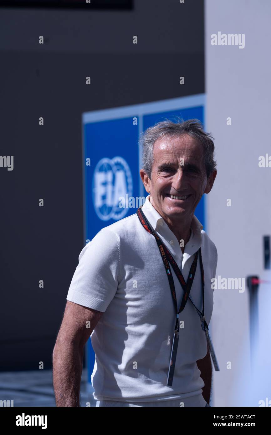 Alain Prost ( 4 times world champion ) arriving in the Paddock during ...