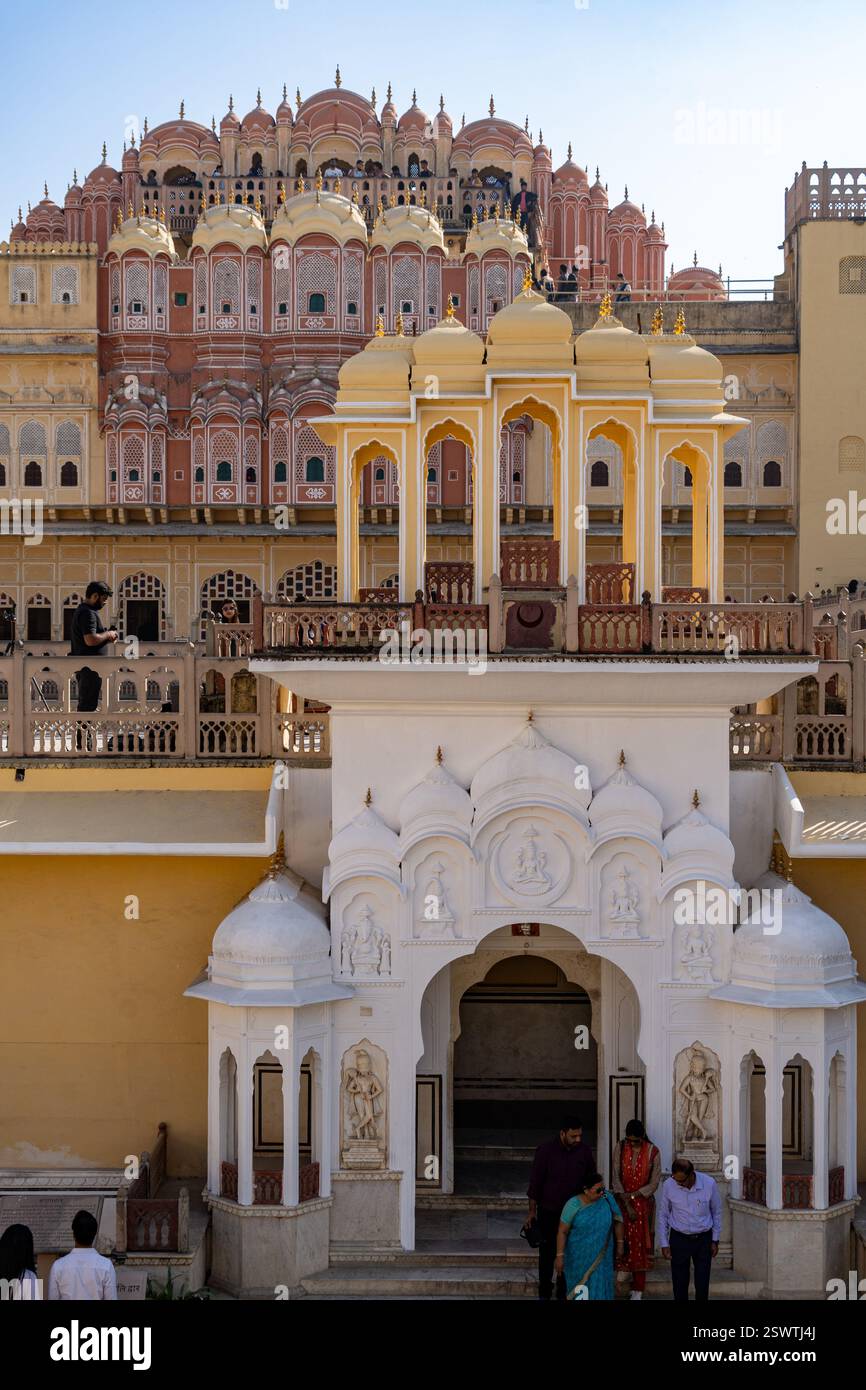 India. Rajasthan. Jaipur (The pink city). Hawa Mahal. (Palace of the ...