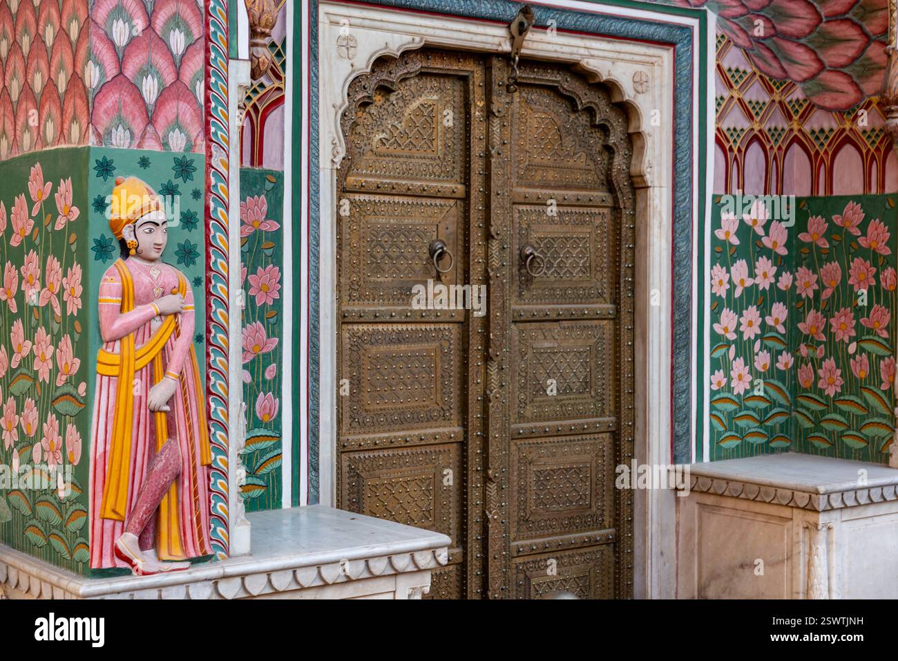 India. Rajasthan. Jaipur. City Palace. Architecture detail of the Lotus ...