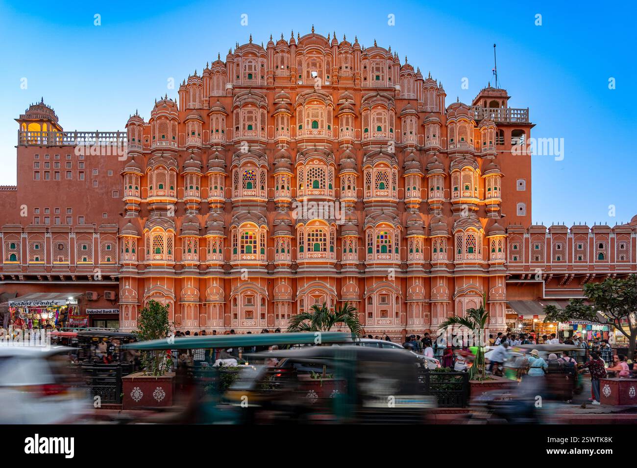 India. Rajasthan. Jaipur (The pink city). Hawa Mahal. (Palace of the ...