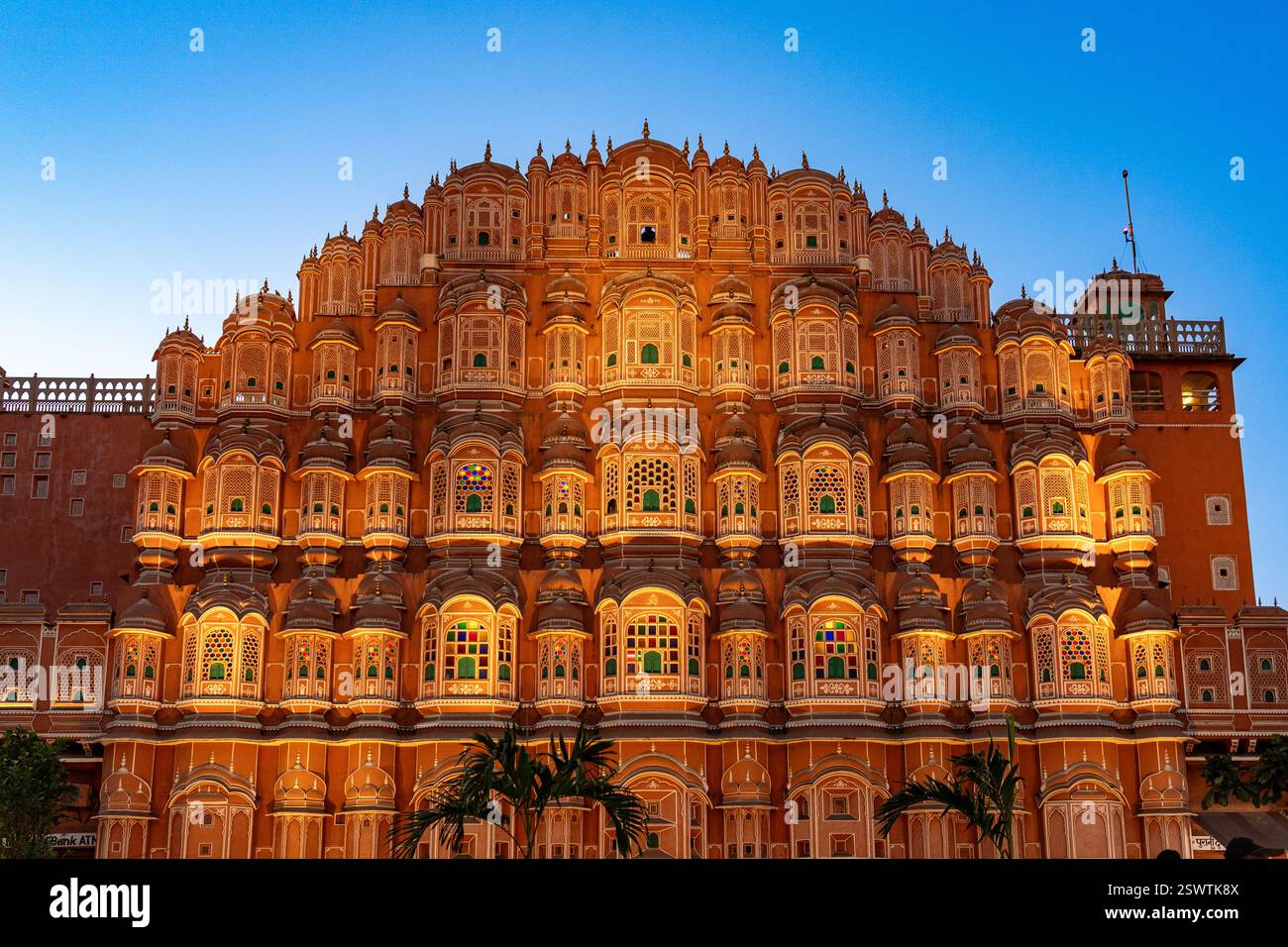 India. Rajasthan. Jaipur (The pink city). Hawa Mahal. (Palace of the ...