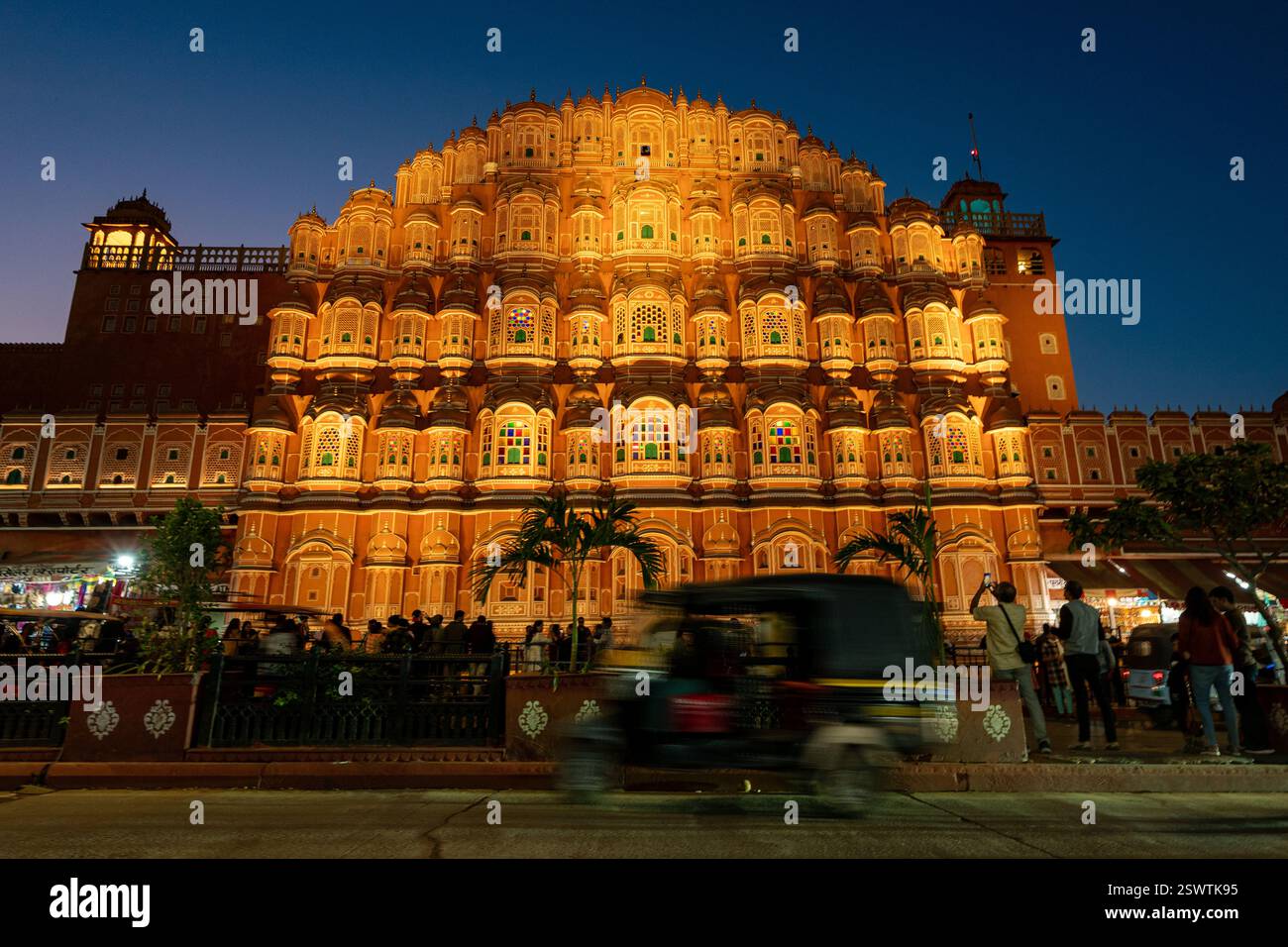 India. Rajasthan. Jaipur (The pink city). Hawa Mahal. (Palace of the ...