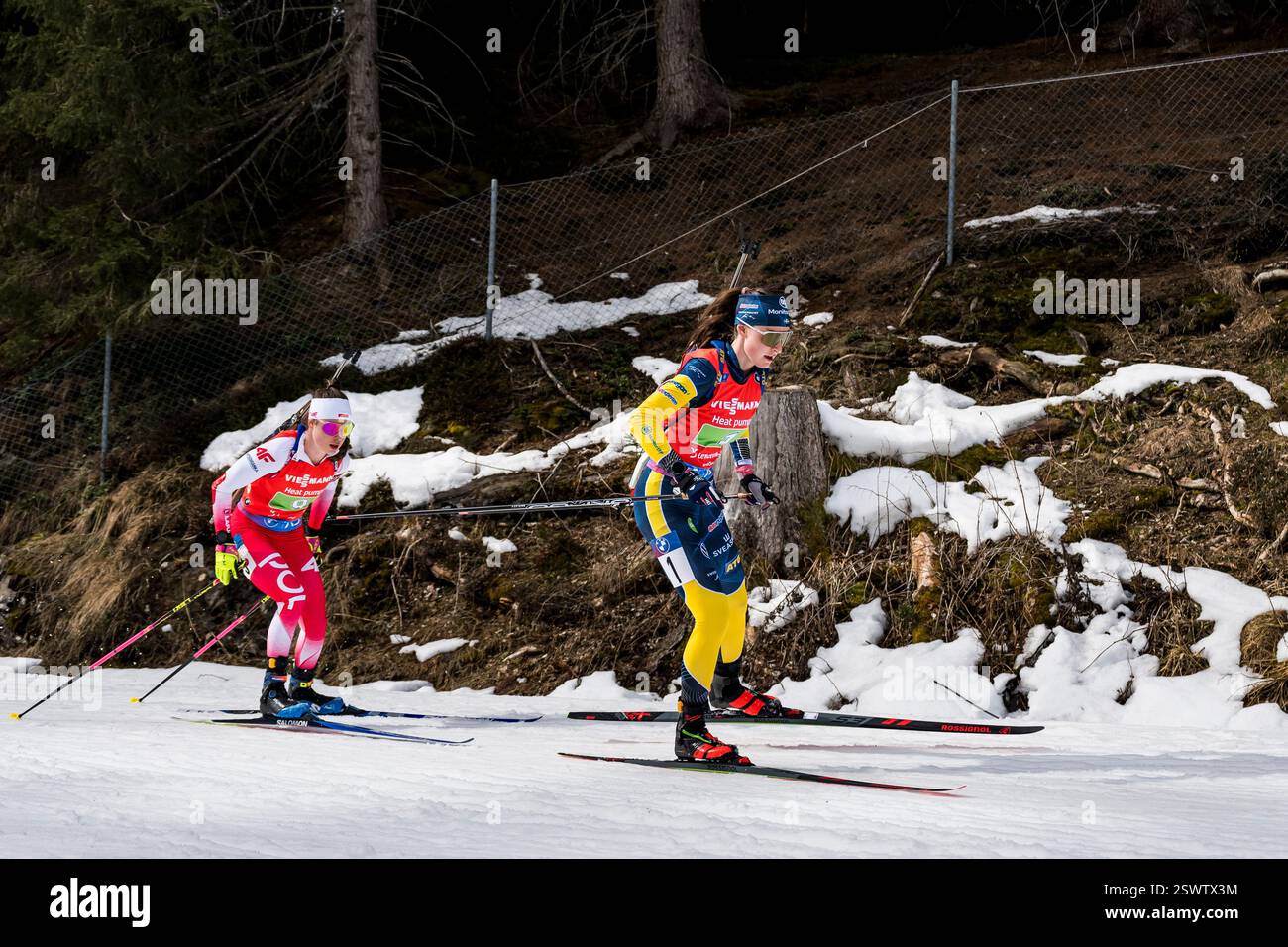 250222 Kamila Zuk of Poland and Ella Halvarsson of Sweden compete in ...