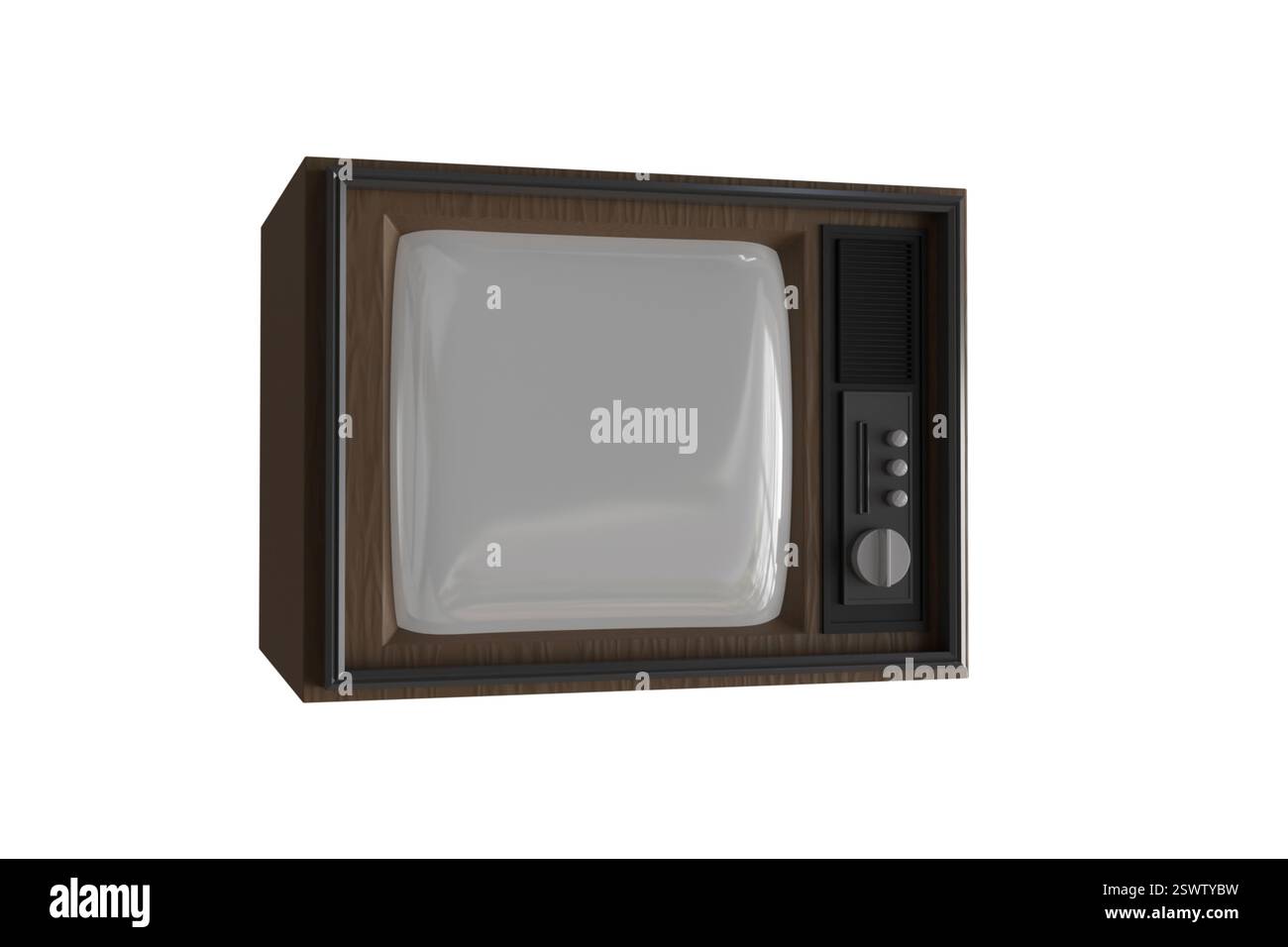 3D model of an old TV on a white background close-up, retro TV Stock ...