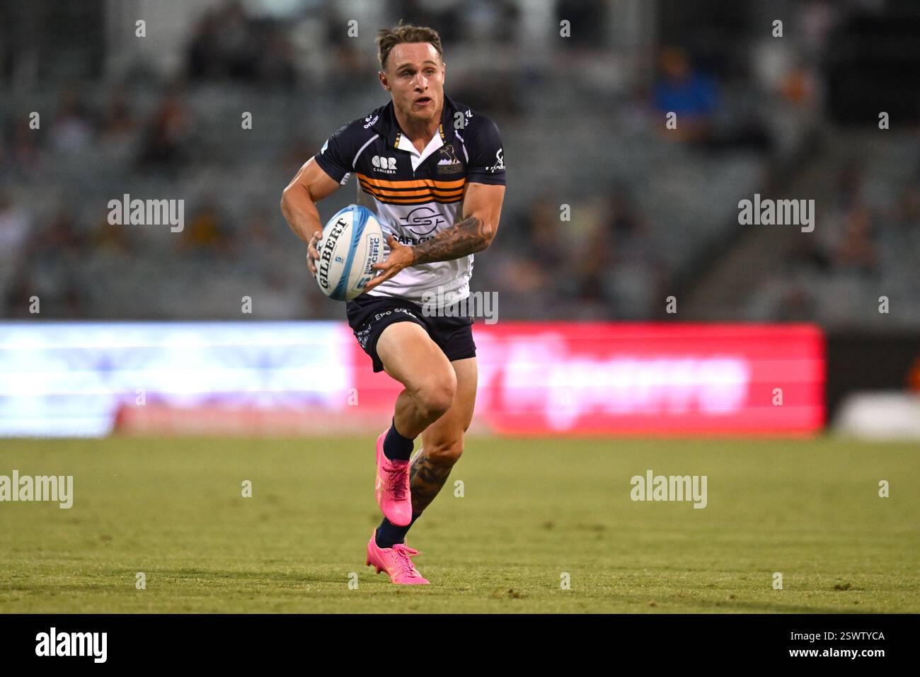 Canberra, Australia. 22nd Feb, 2025. Corey Toole of the Brumbies in ...