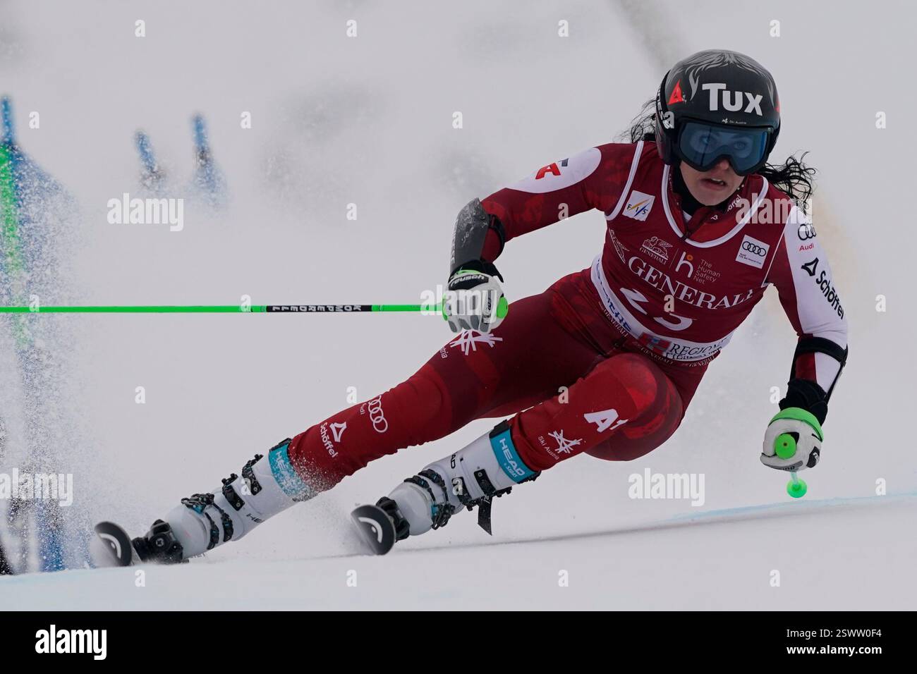 Austria's Stephanie Brunner speeds down the course during an alpine ski ...
