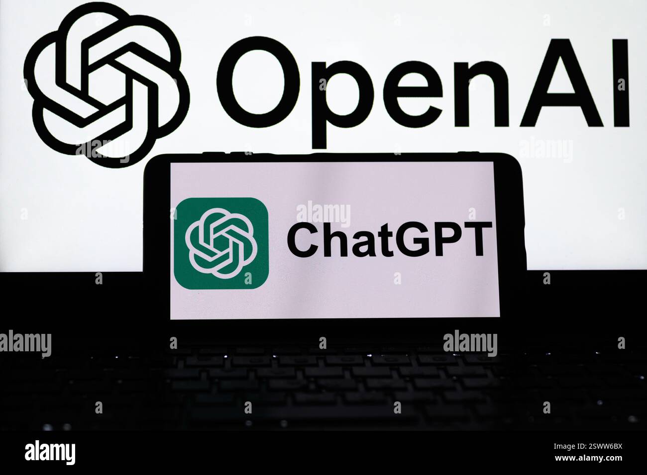 Lviv, Ukraine 22 feb 2025. In this photo illustration, a ChatGPT logo is seen displayed on a ...