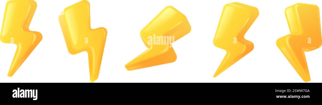 3d thunderbolt. Render thunder bolt, flash lightning electricity ...