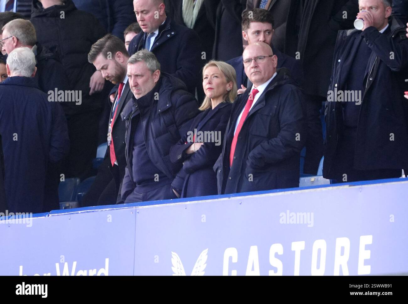 Manchester United technical director, Jason Wilcox (left) in the stands ...