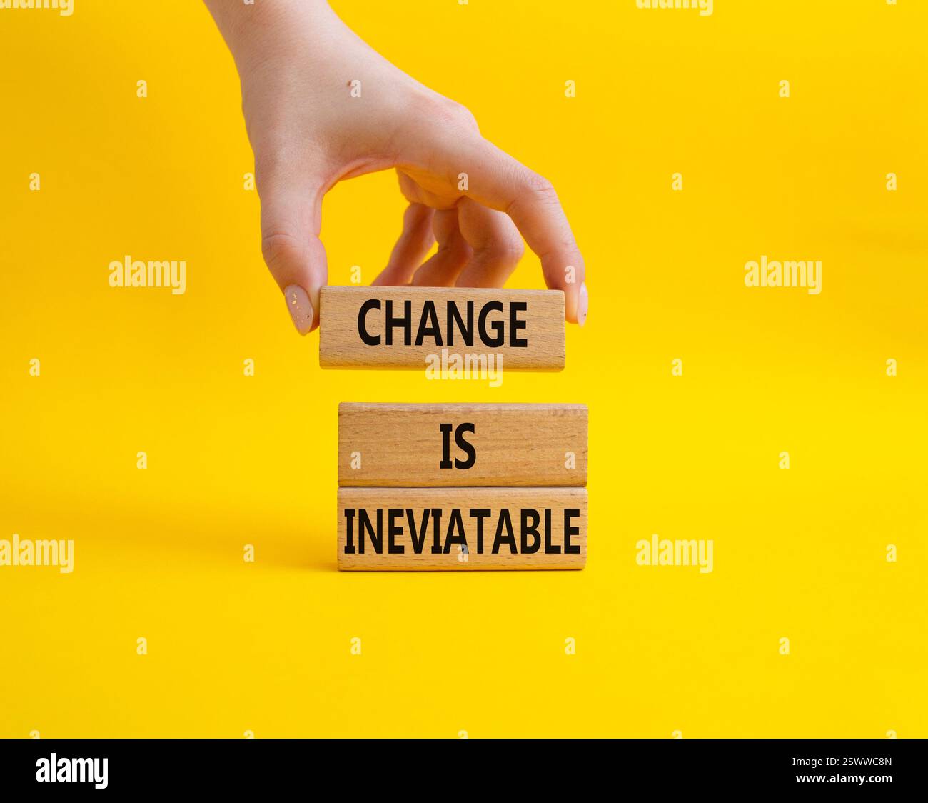 Change is Inevitable symbol. Wooden blocks with words Change is ...