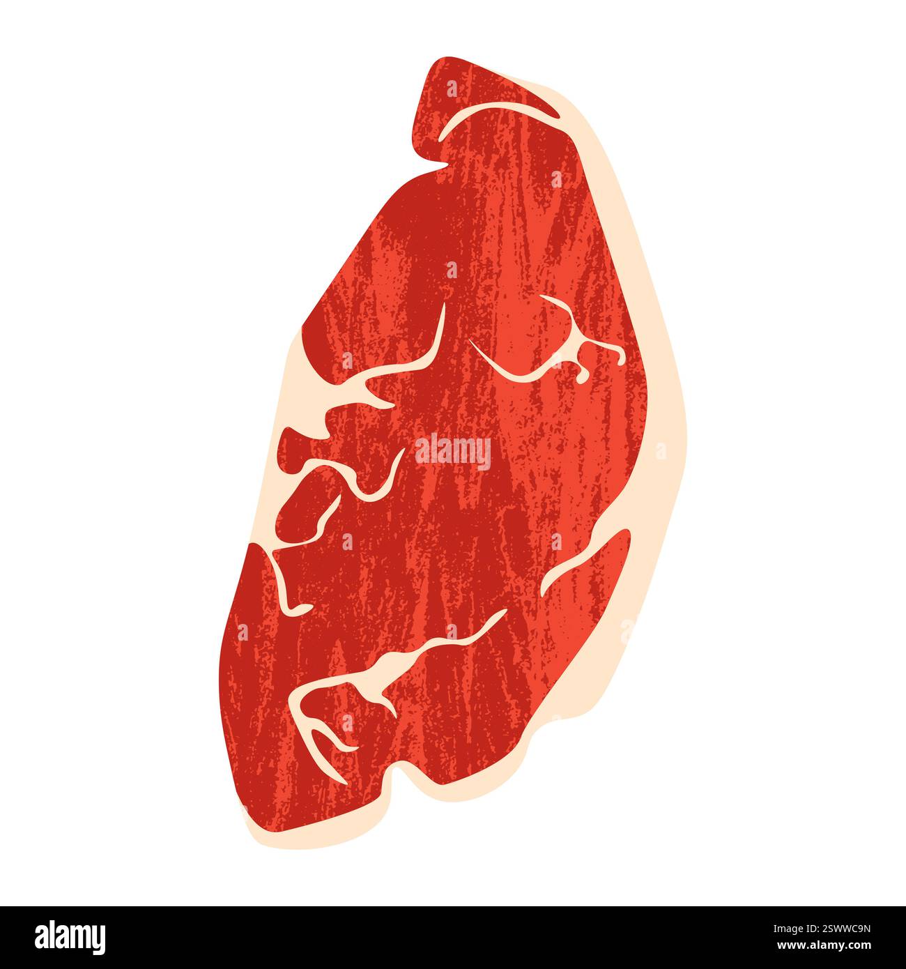 Cartoon beefsteak meat. Raw steak for barbecue, sirloin ribeye t-bone ...