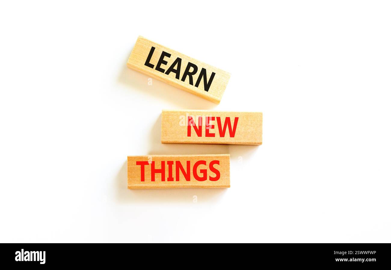 Learn new things symbol. Concept words Learn new things on beautiful ...