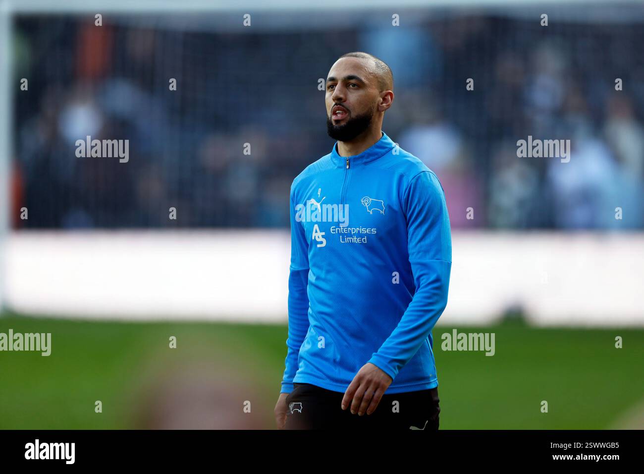 Derby County’s Kemar Roofe before the Sky Bet Championship match at ...