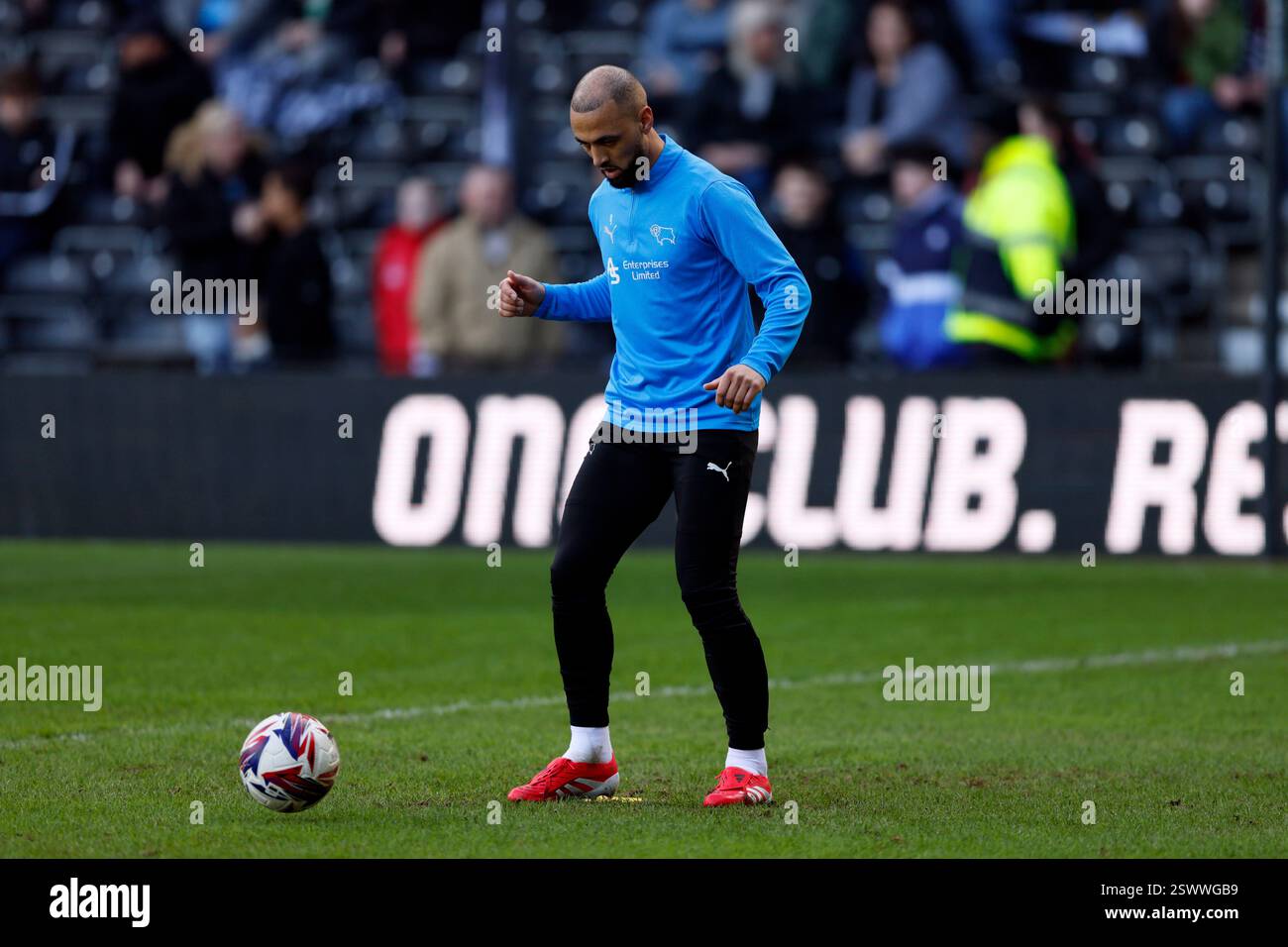 Derby County’s Kemar Roofe before the Sky Bet Championship match at ...