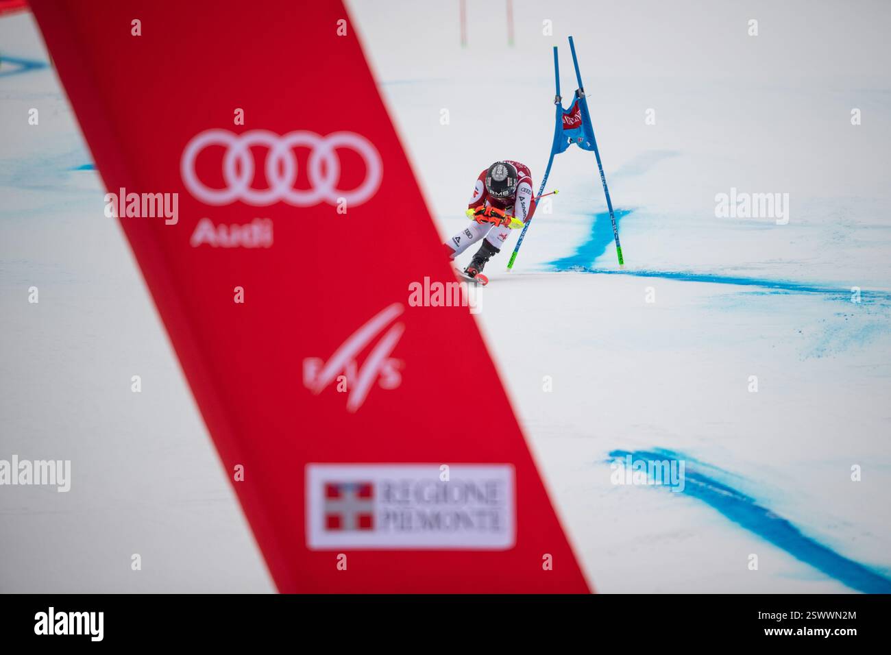 Austria's Julia Scheib speeds down the course during an alpine ski ...