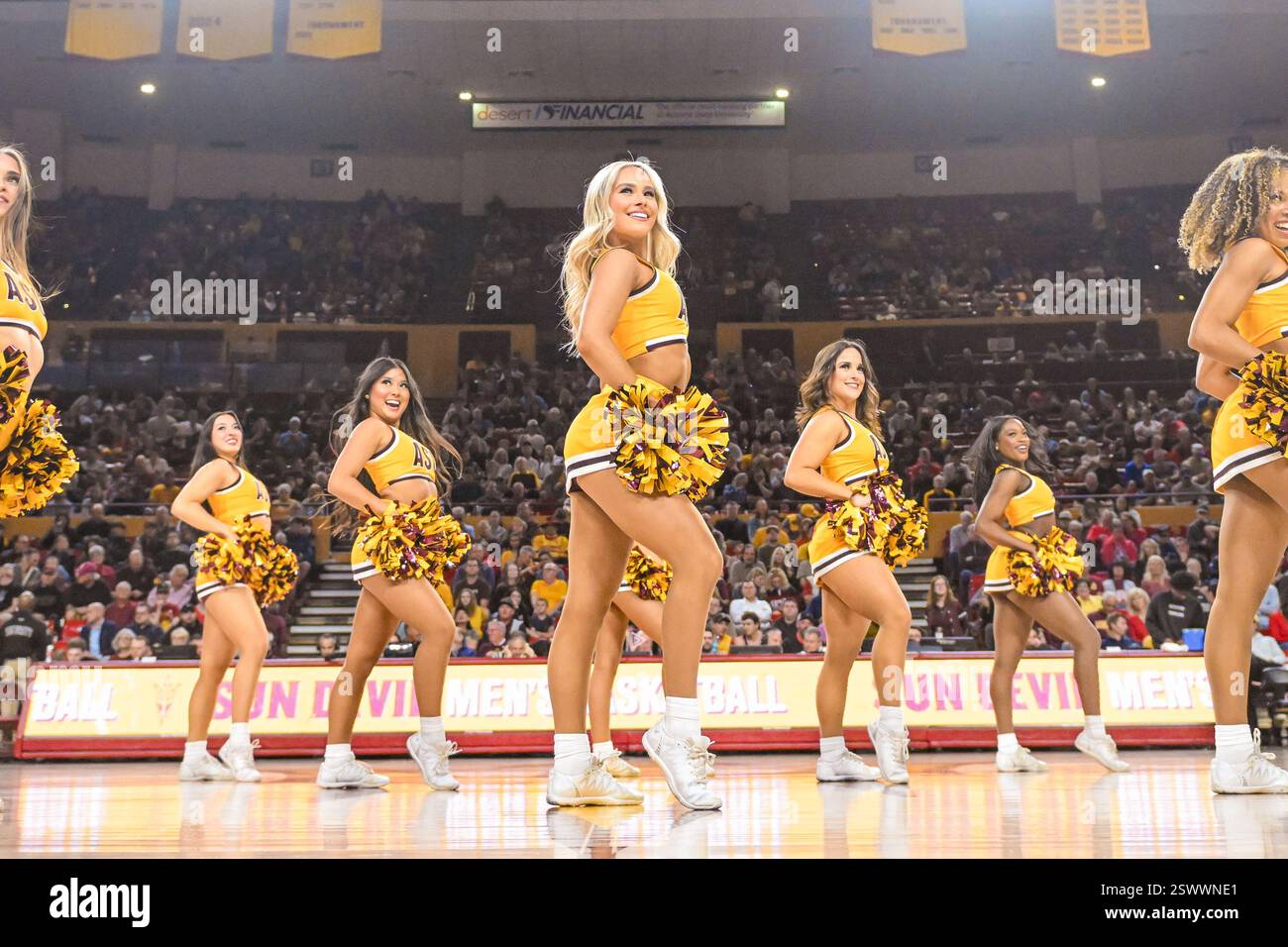 Arizona State Sun Devils dance team performs during half time of an ...