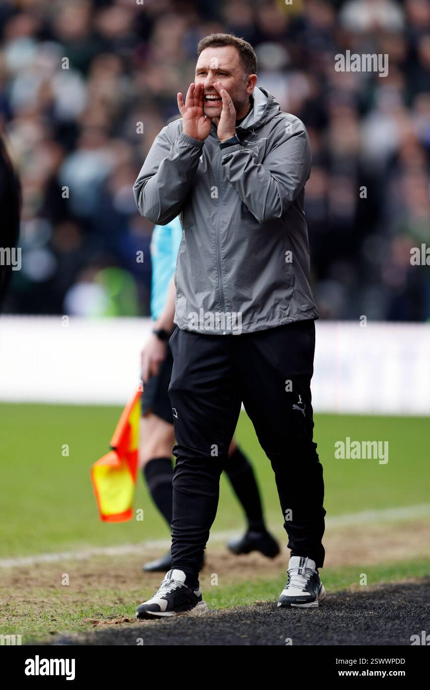 Derby County manager John Eustace during the Sky Bet Championship match ...