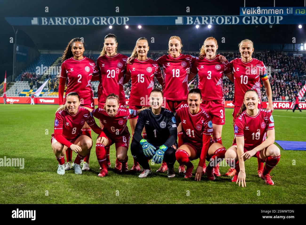 Odense, Denmark. 21st Feb, 2025. The starting-11 of Denmark for the ...