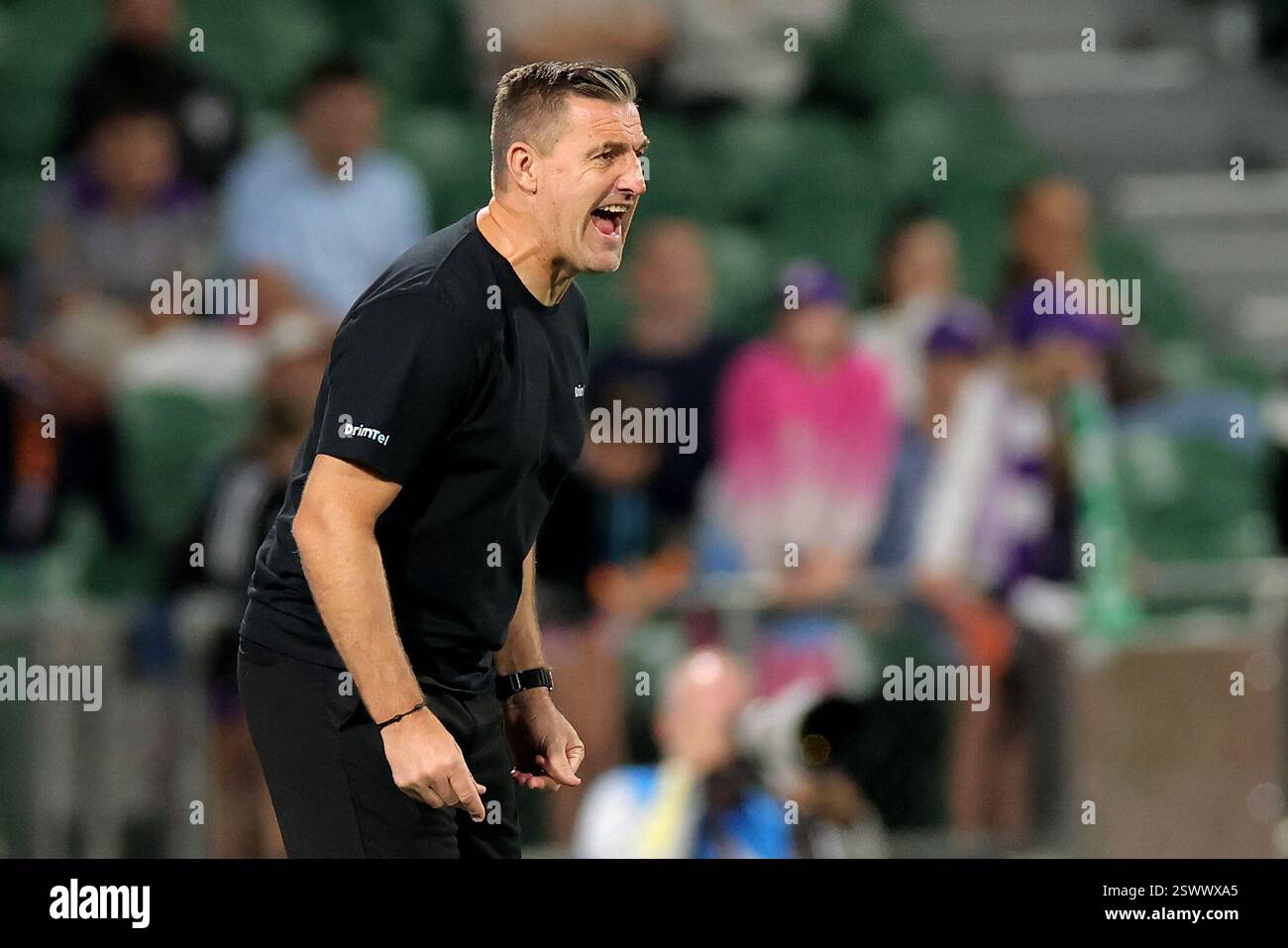 Perth, Australia. 22nd Feb, 2025. David Zdrilic, head coach of Perth ...