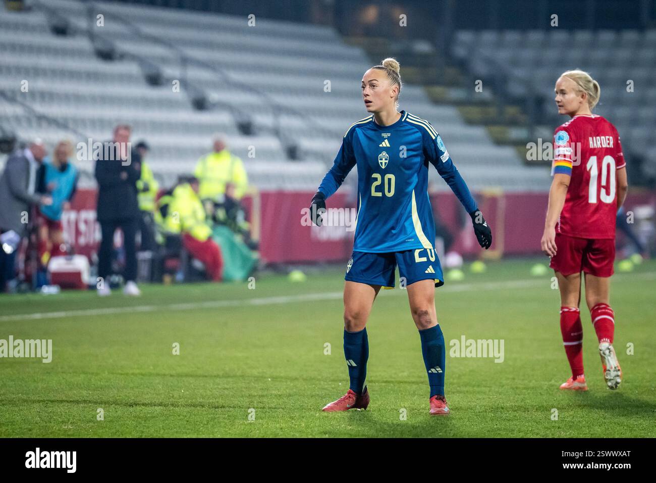 Odense, Denmark. 21st Feb, 2025. Hanna Bennison (20) of Sweden seen ...