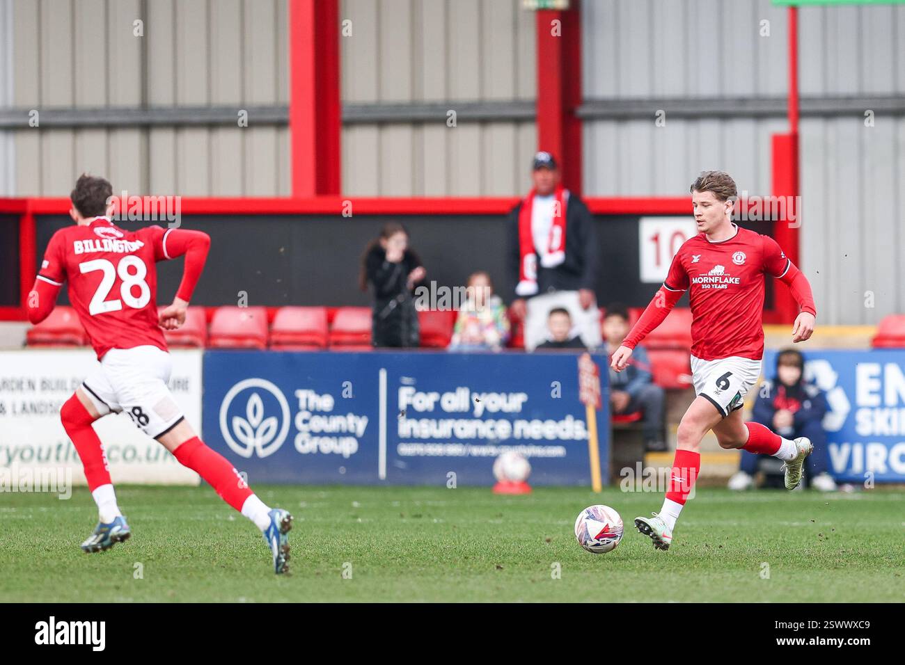 #6, Max Sanders of Crewe Alexandra on the ball during the Sky Bet ...