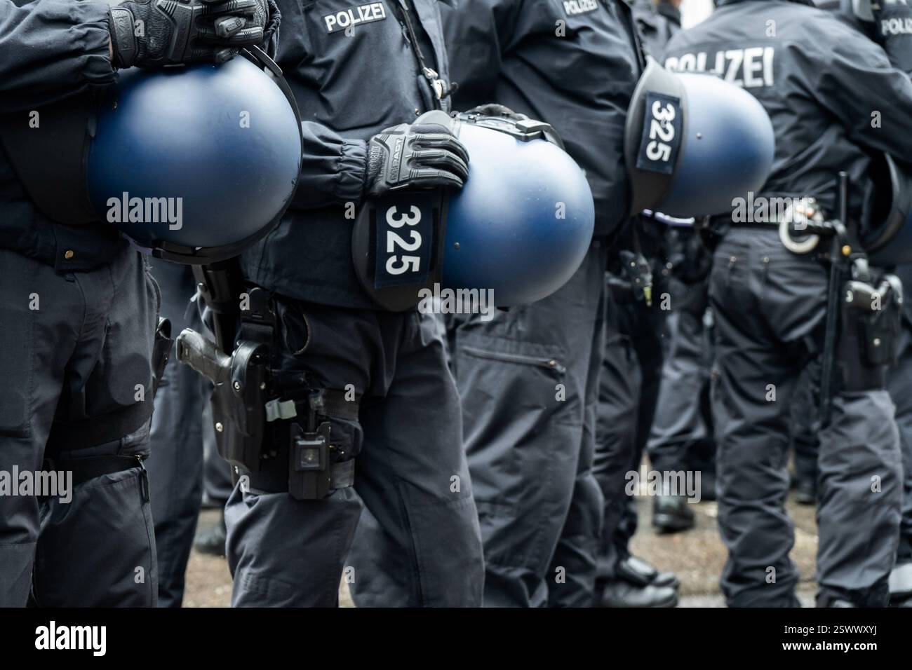 Munich, Bavaria, Germany - February 16, 2025: Riot police officers from ...