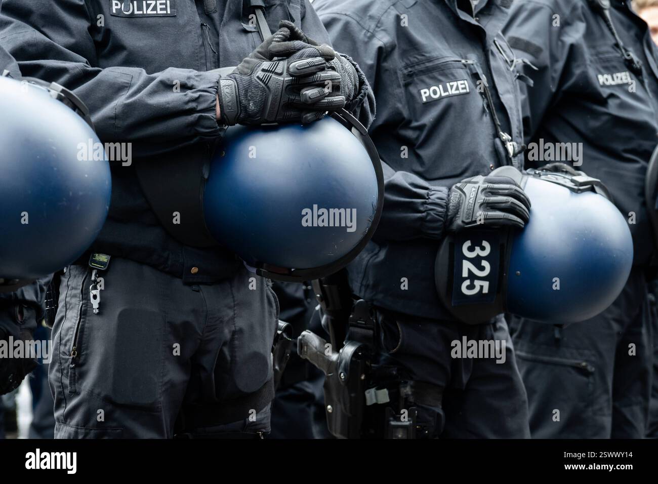 Munich, Bavaria, Germany - February 16, 2025: Riot police officers from ...