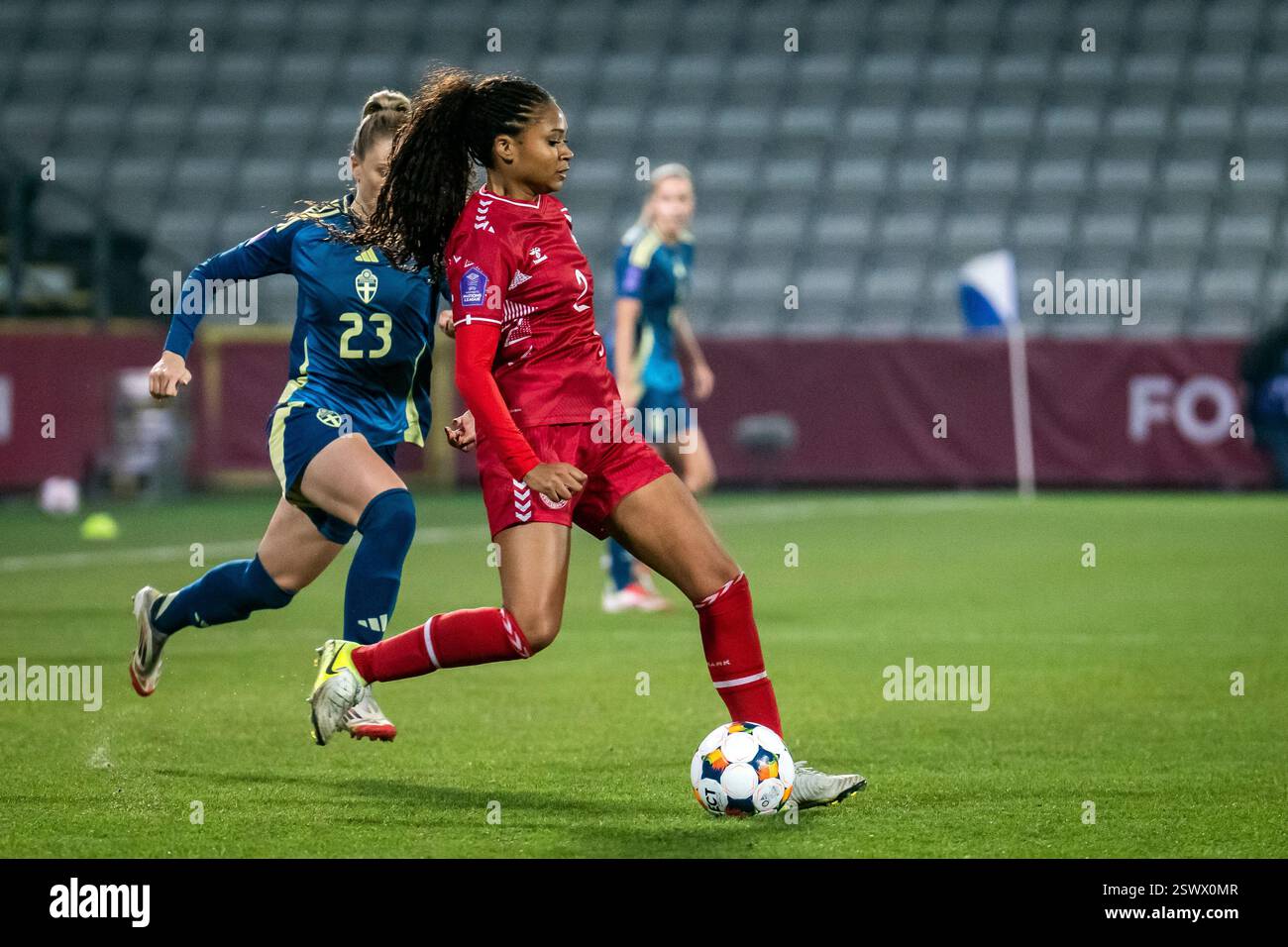Odense, Denmark. 21st Feb, 2025. Isabella Obaze (2) of Denmark seen ...
