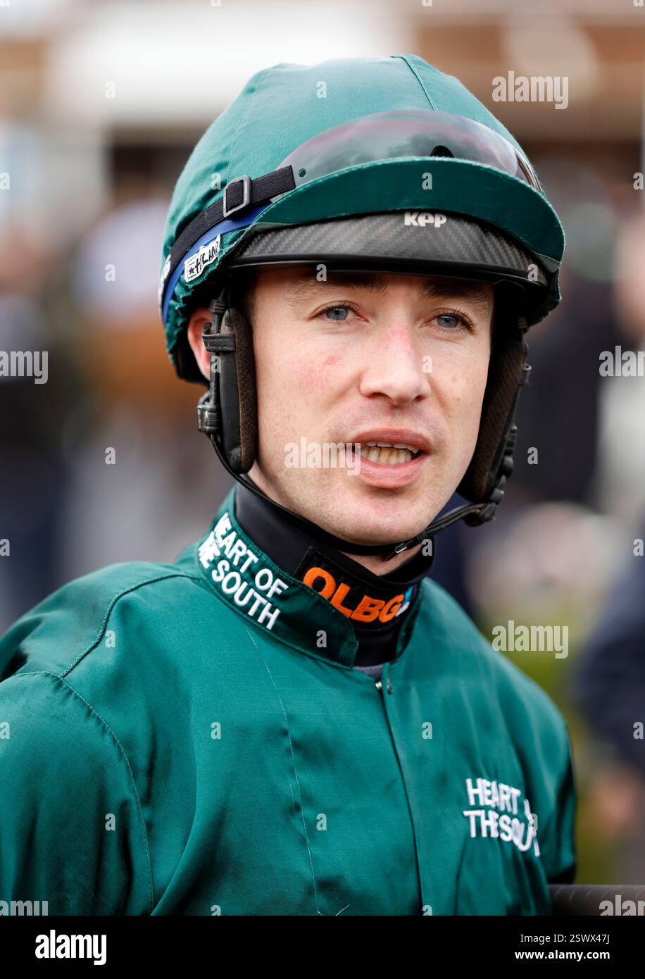 Jockey Paul O'Brien at Kempton Park Racecourse, Sunbury-on-Thames ...