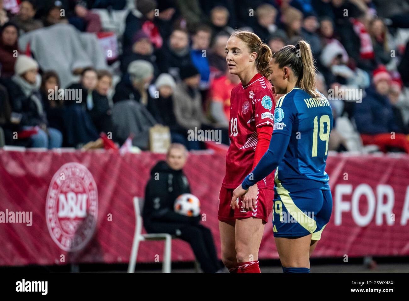 Odense, Denmark. 21st Feb, 2025. Sara Holmgaard (18) of Denmark seen ...
